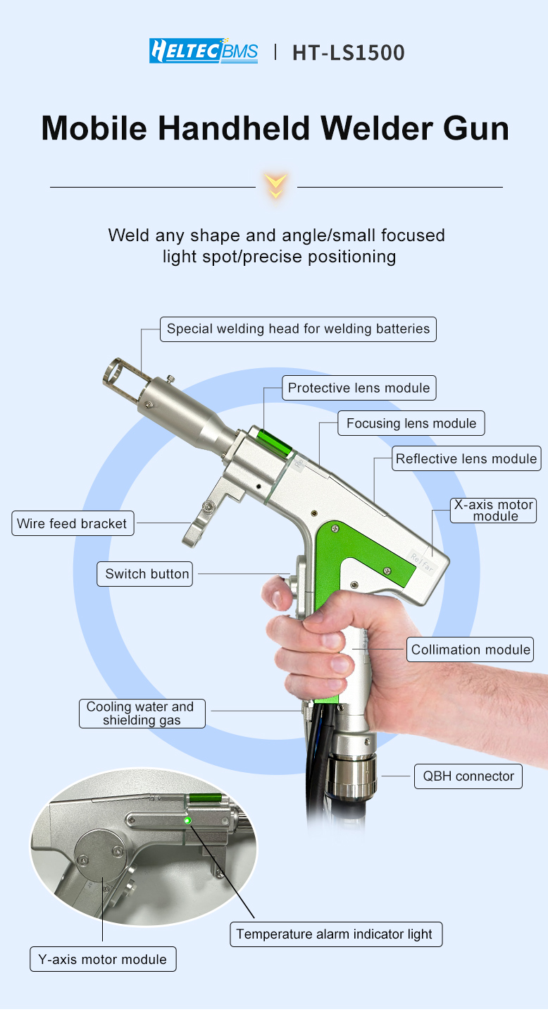 Handheld Laser Welding Equipment HT-LS1500 Water Cooling Laser Welder 1500W – Heltec BMS